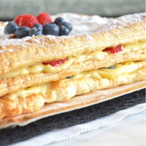 Millefoglie Cream Cake with Berries : Italian Recipe Book