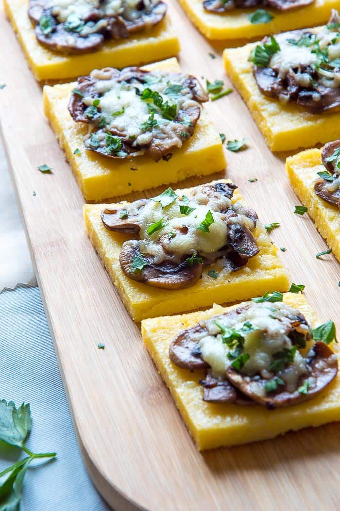 Baked Polenta Squares With Mushroom Ragu & Cheese : Italian Recipe Book